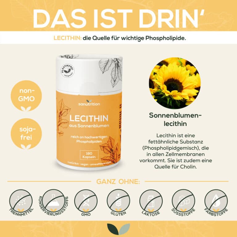 Lecithin aus Sonnenblumen Kapseln kaufen - im Sanutrition Vitalstoff-Shop